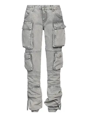 Attico Light Cotton Cargo Jeans - Grey