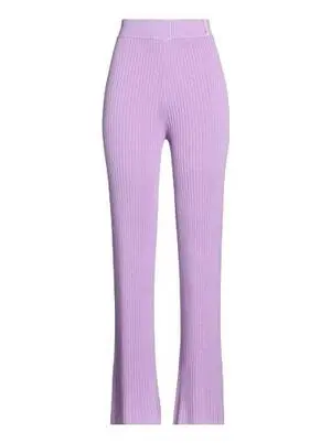 HINNOMINATE Flared Ribbed Knit Pants - Purple