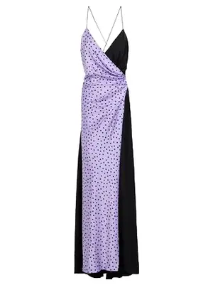 Pinko Maxi Dress In Polyester And Elastane - Purple