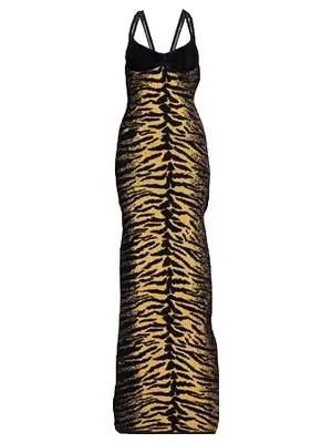 Gcds Tiger-print Maxi Dress - Black