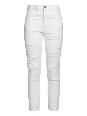 Armani Exchange Tapered Jeans With Distressed Detail - White