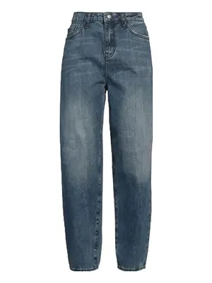 Armani Exchange Jeans With Leather Trims - Blue