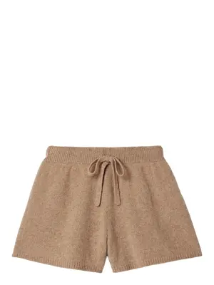 THE ELDER STATESMAN Cashmere Lounge Shorts - Brown