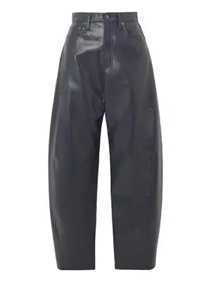 AGOLDE Luna Pieced Recycled Leather-blend Pants - Gray