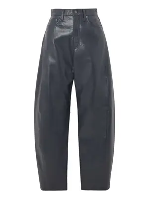 AGOLDE AGOLDE Luna Pieced Recycled Leather-blend Pants Navy
