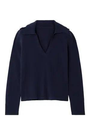 FORTELA Lou Cashmere Polo Sweater - Blue