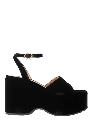 GIANVITO ROSSI Thalia 105 Velvet Platform Sandals - Black