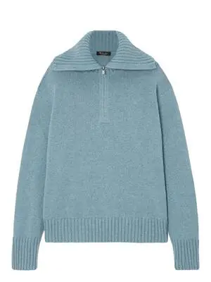 Loro Piana Cashmere Quarter Zip Pullover - Blue