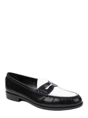 ANTHONY VEER Anthony Veer Como Penny Loafer Black White