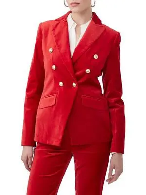 Trina Turk Trina Turk Midlands Velveteen Jacket Red Spark