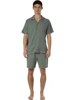 Onia Macro Waffle Vacation Shirt Sage