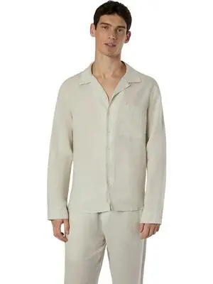 Onia Linen Home Long Sleeve Camp Shirt - Stone
