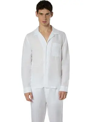 Onia Linen Home Long Sleeve Camp Shirt - White