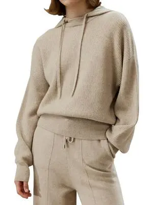 Lilysilk Eshe 2-in-1 Cashmere Detachable Hoodie - Beige
