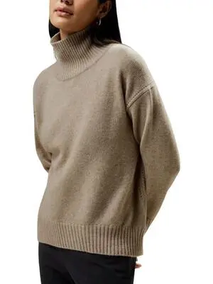 Lilysilk Turtleneck Relaxed-fit Cashmere Sweater - Beige