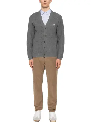 Maison Kitsuné Bold Fox Head-patch Cardigan - Grey