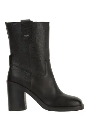 Karl Lagerfeld 100mm Brooklyn Cowboy Boots - Black