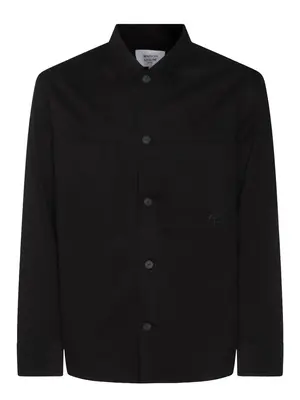 Maison Kitsuné Logo-print Shirt Jacket - Black
