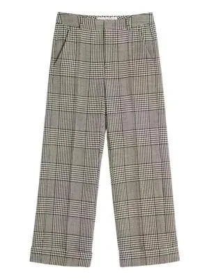Valentino Garavani Turn-up Checked Trousers - Black