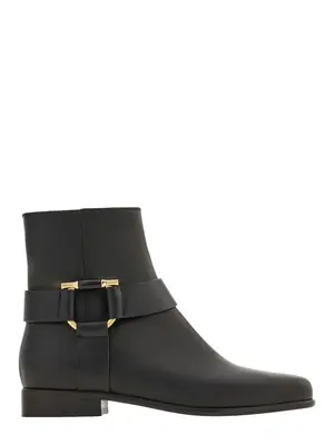 FERRAGAMO Gancini Biker Boots - Black