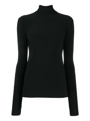 Norma Kamali Slim-fit Turtleneck Top - Black