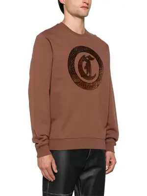 Just Cavalli Logo-embroidered Sweatshirt - Brown