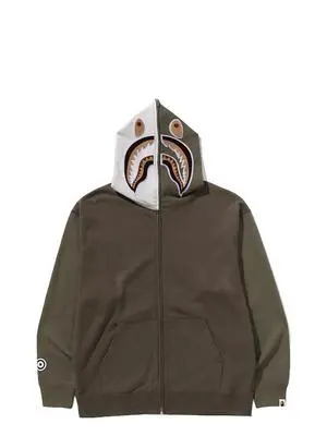 A BATHING APE Shark Full Zip Ii Hoodie - Olivedrab Green