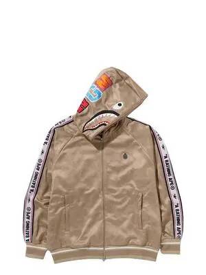 A BATHING APE Solid Camo Relaxed Fit Shark Full Zip Hoodie - Beige