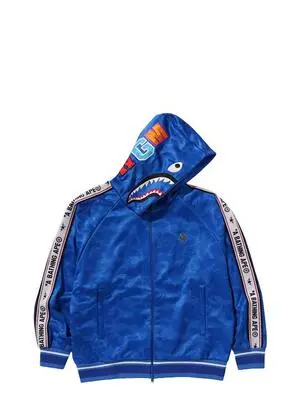 A BATHING APE Camo Relaxed Fit Shark Full Zip Hoodie Blue