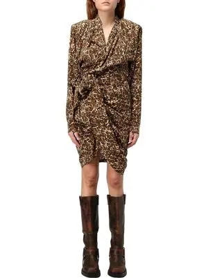Isabel Marant Étoile Isabel Marant Printed Draped Dress Multicolor