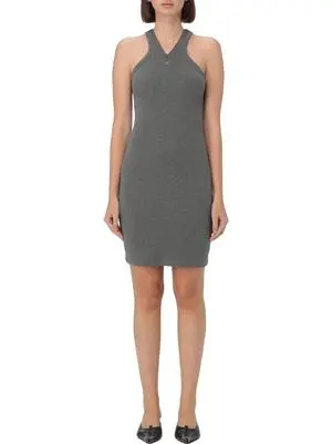 COURREGES Ribbed Knit Mini Dress - Grey