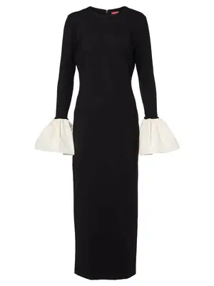 Staud Hawthorne Maxi Dress With Taffeta Trim - Black