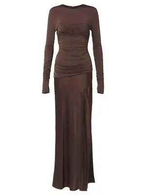 SIR. Alessia Draped Maxi Dress - Brown