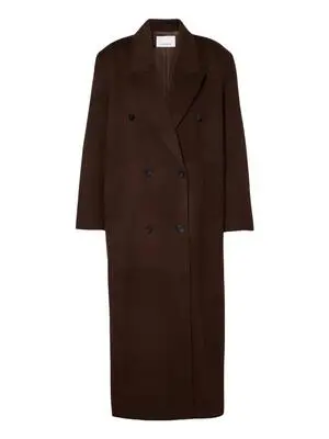 THE FRANKIE SHOP Gaia Double-breasted Wool-blend Coat - Brown