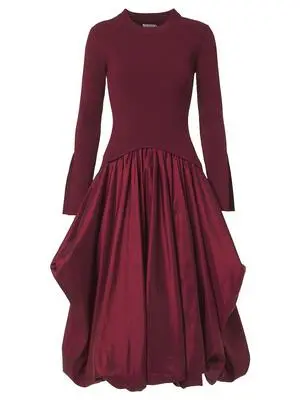 Simkhai Kenlie Satin And Jersey Midi Dress - Red