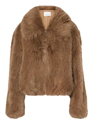 THE FRANKIE SHOP Hope Faux Fur Jacket - Brown