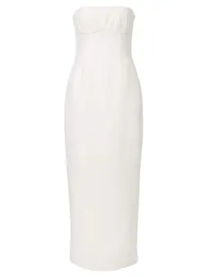 SIR. Evalita Linen Bustier Maxi Dress - White