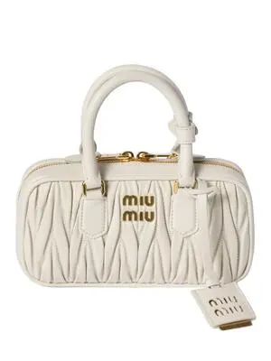 Miu Miu Arcadie Matelassé Nappa Leather Mini-bag - White