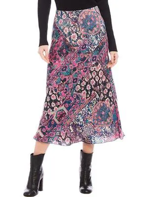 Karen Kane Bias Cut Printed Midi Skirt - Print