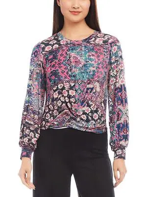 Karen Kane Drape Front Top - Print