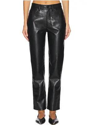 ANINE BING Bruno Pant - Black Recycled Leather