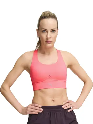 PUMA Pwrbreathe Run Moisture Wicking, High Impact Sports Bra Sunset Glow