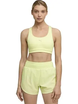 PUMA 4keeps Run Moisture Wicking, Mid Impact Sports Bra - Green