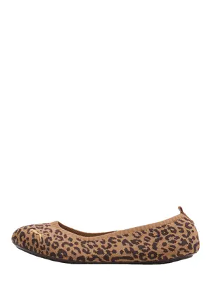 PUMA Iliana Leopard Print Ballerina Flats Caramel Latte-alpine Snow