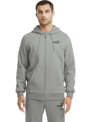 PUMA Essentials Full-Zip Logo Hoodie Gray