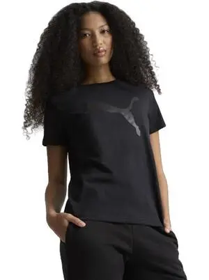 PUMA Essentials Big Cat Logo T-Shirt Black- Black