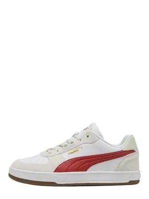 PUMA Caven 2.0 Lux Suede Sneakers Vapor Gray-red Fire- White