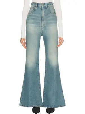 Victoria Beckham High Waisted Flare Leg Jeans - Tinted Blue Wash