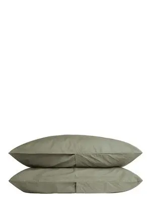 PARACHUTE Percale Pillowcase Set In Green - Moss