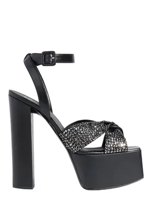 GIUSEPPE ZANOTTI Embellished Platform Sandals - Black